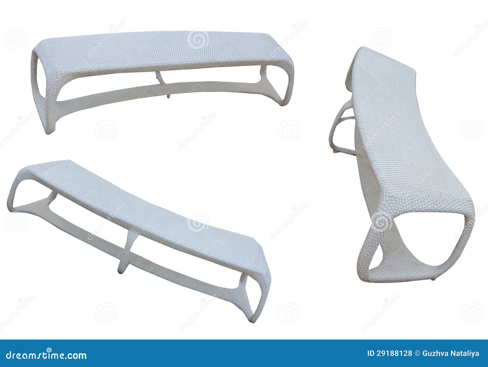 White Twisted Bench for Beach Stock Photo - Image of isolated, sides ...