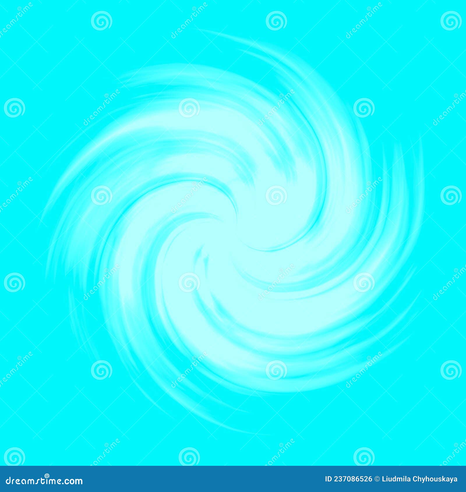A White Twisted Galaxy on a Turquoise Background. Turquoise Abstraction ...