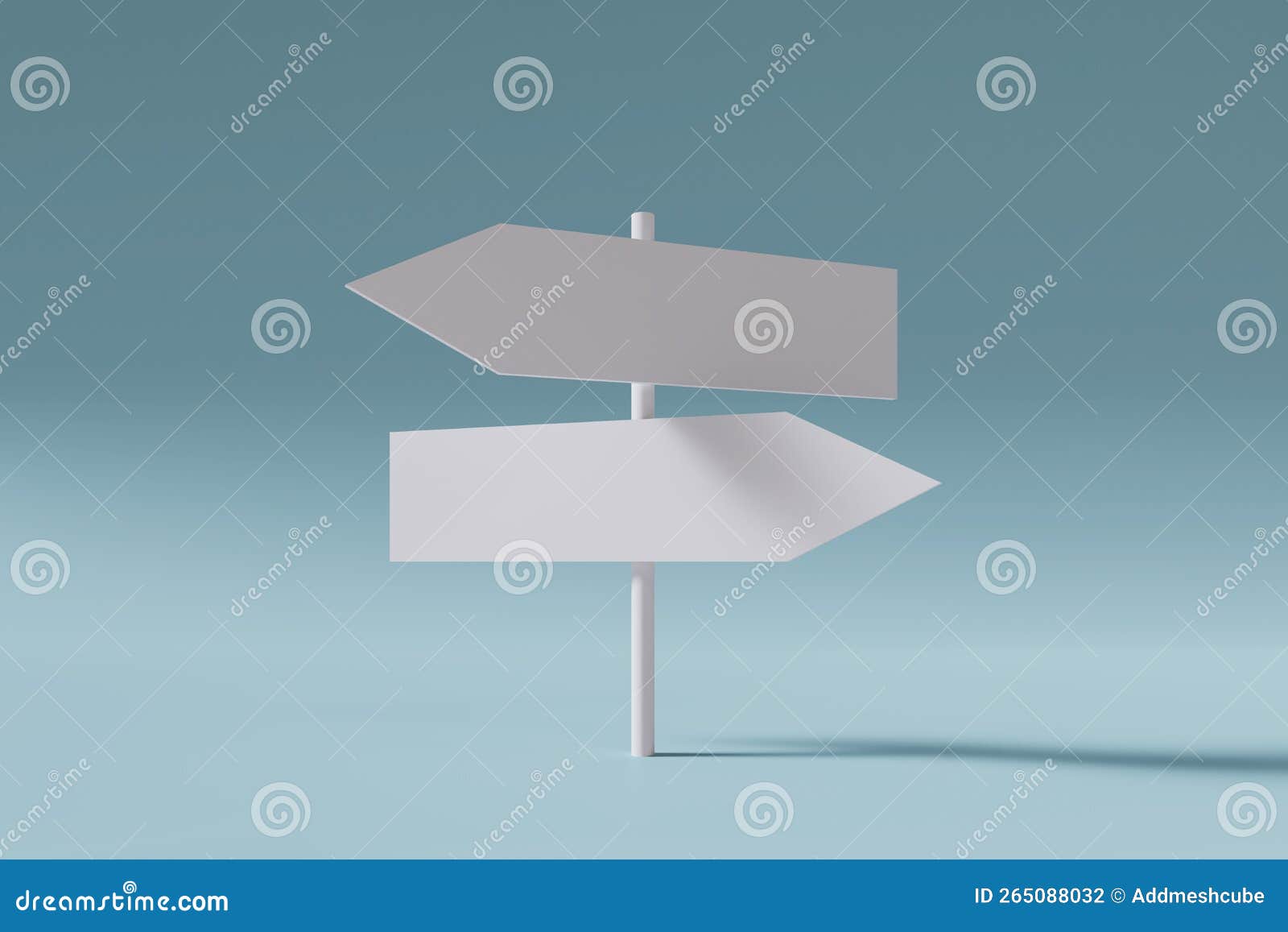 White Two Blank Direction Sign Board Mockup, 3d Rendering Stock ...