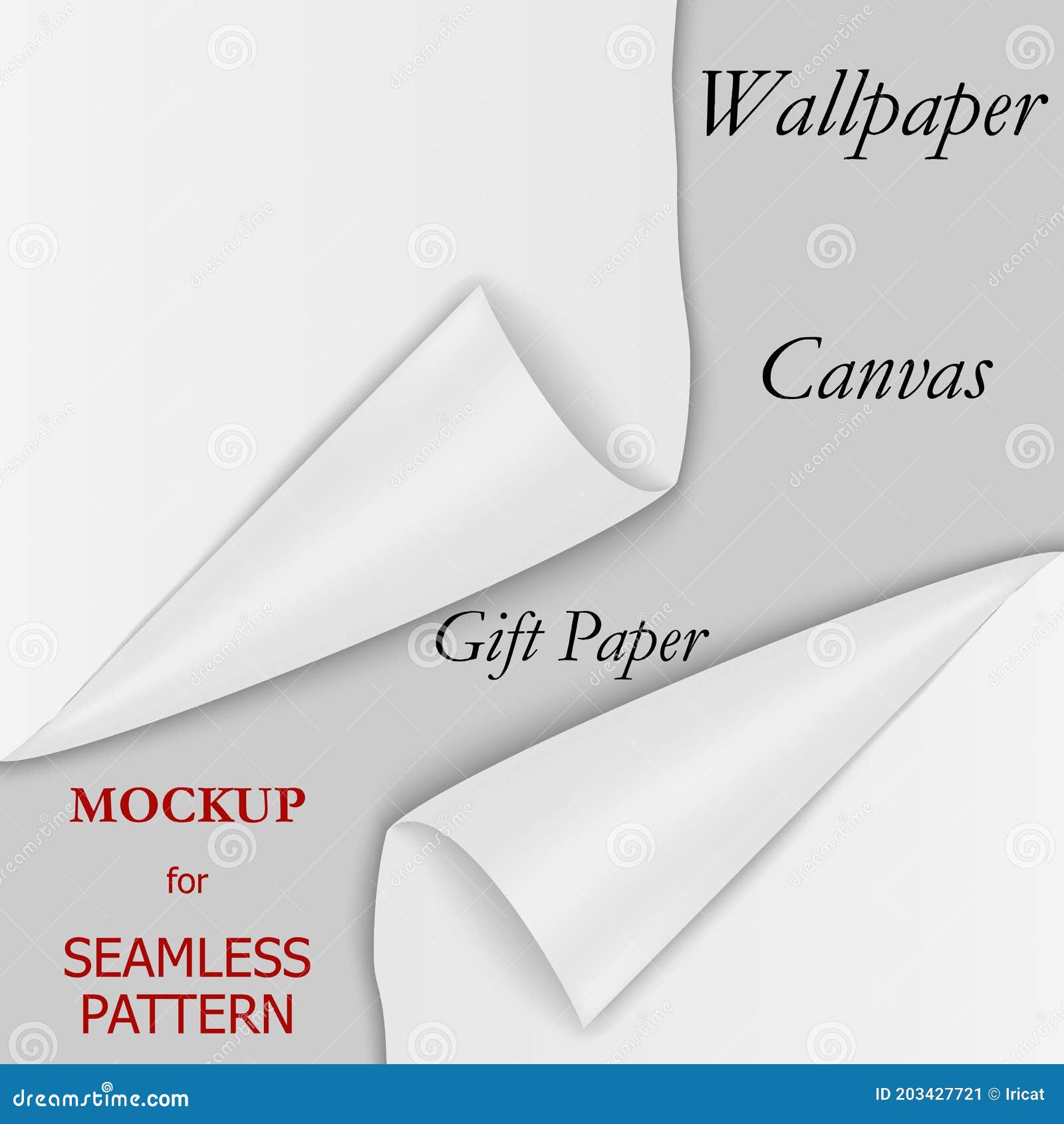 White Two Pieces Paper Template. Simple Presentation Mockup for Repeat ...