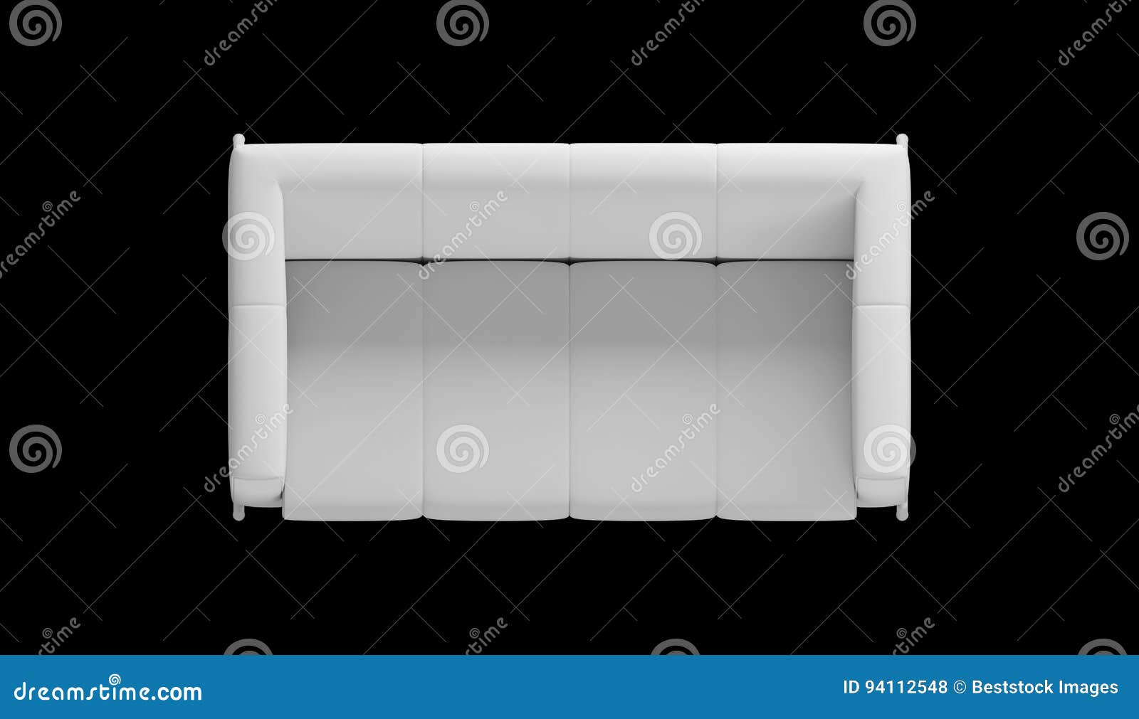 White Two Seat Sofa Top View Illustration. Stock Illustration ...