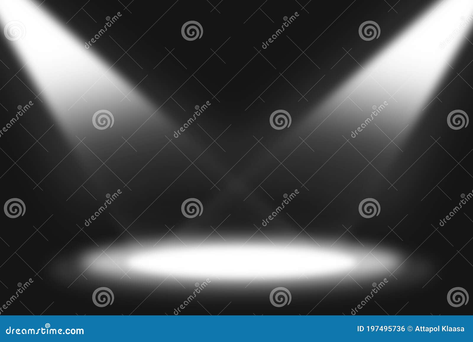 White Two Spotlight on Black Background, Stadium Light Stock ...