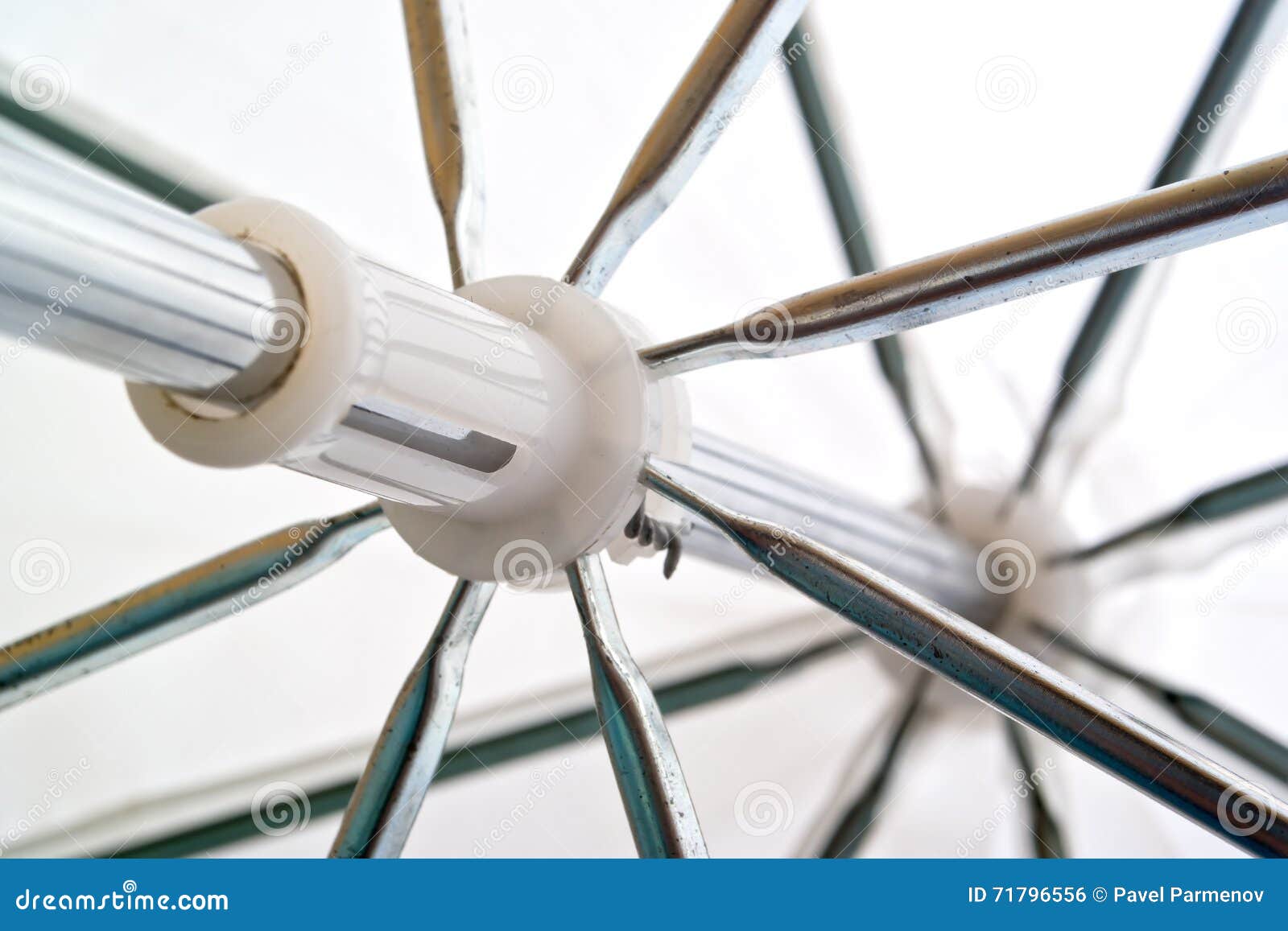 White Umbrella on the Inner Side Stock Photo - Image of uncovered, pipe ...