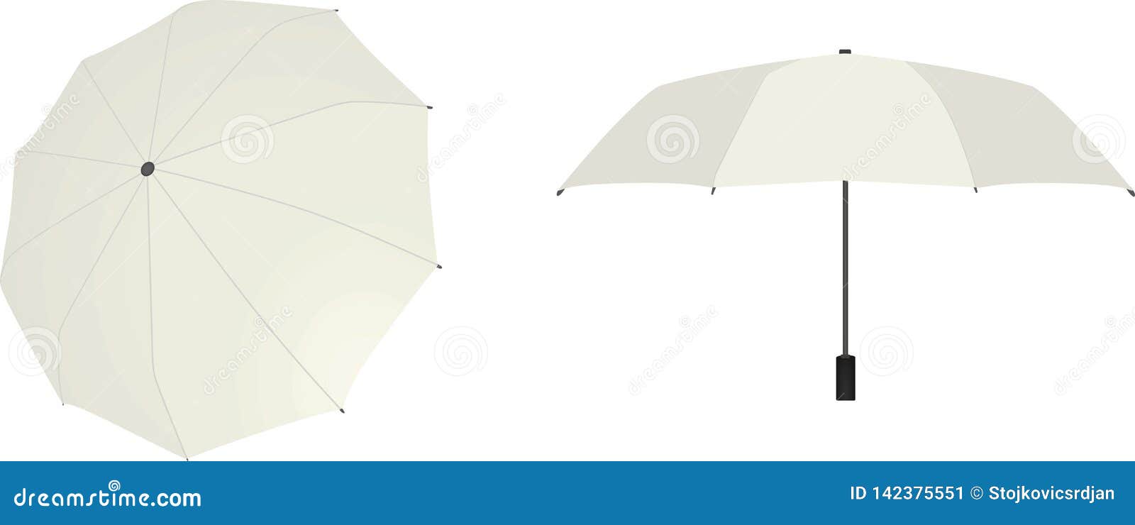 White umbrella, side view stock vector. Illustration of season - 142375551