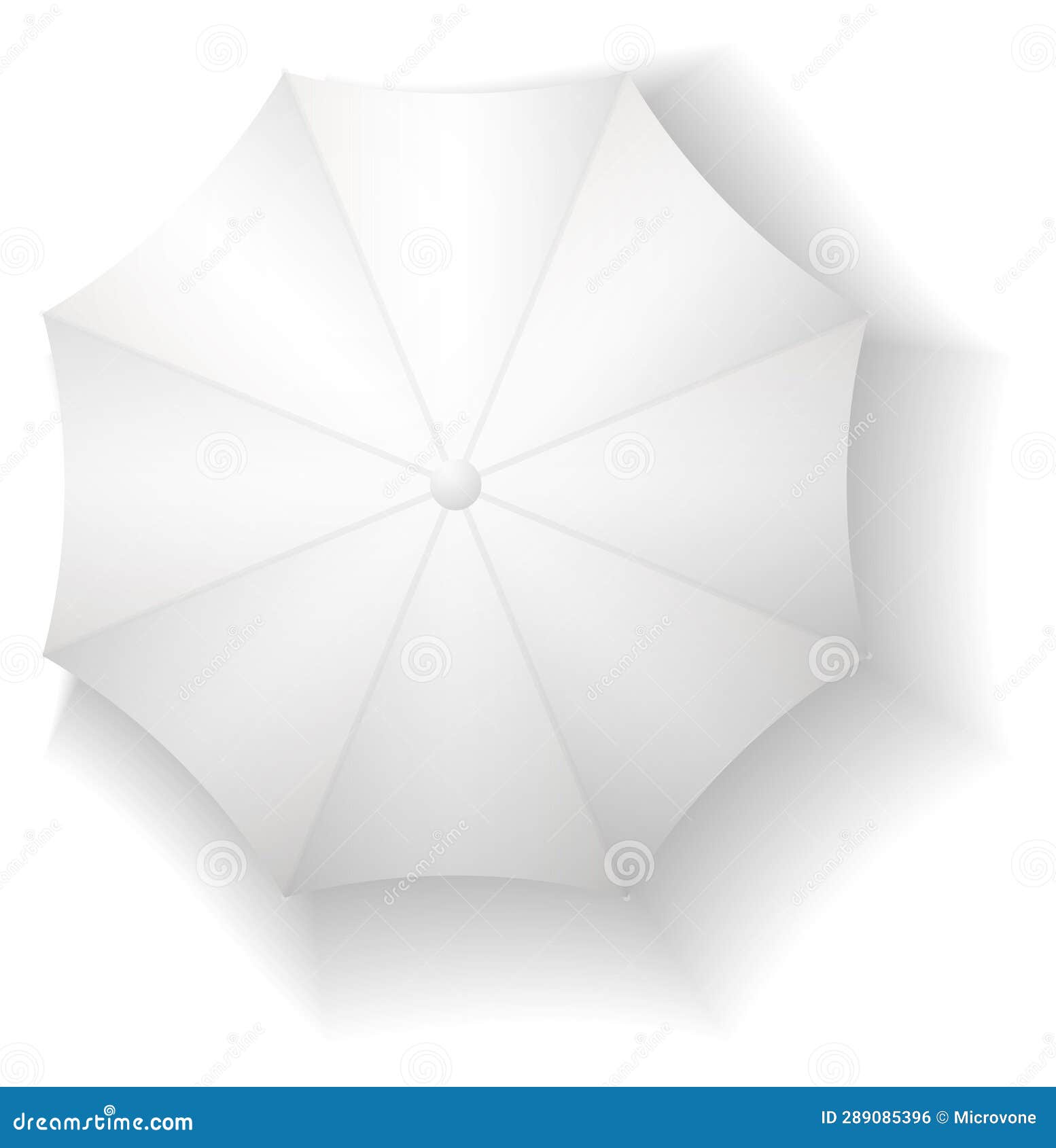 White Umbrella Top View. Blank Realistic Mockup Stock Vector ...
