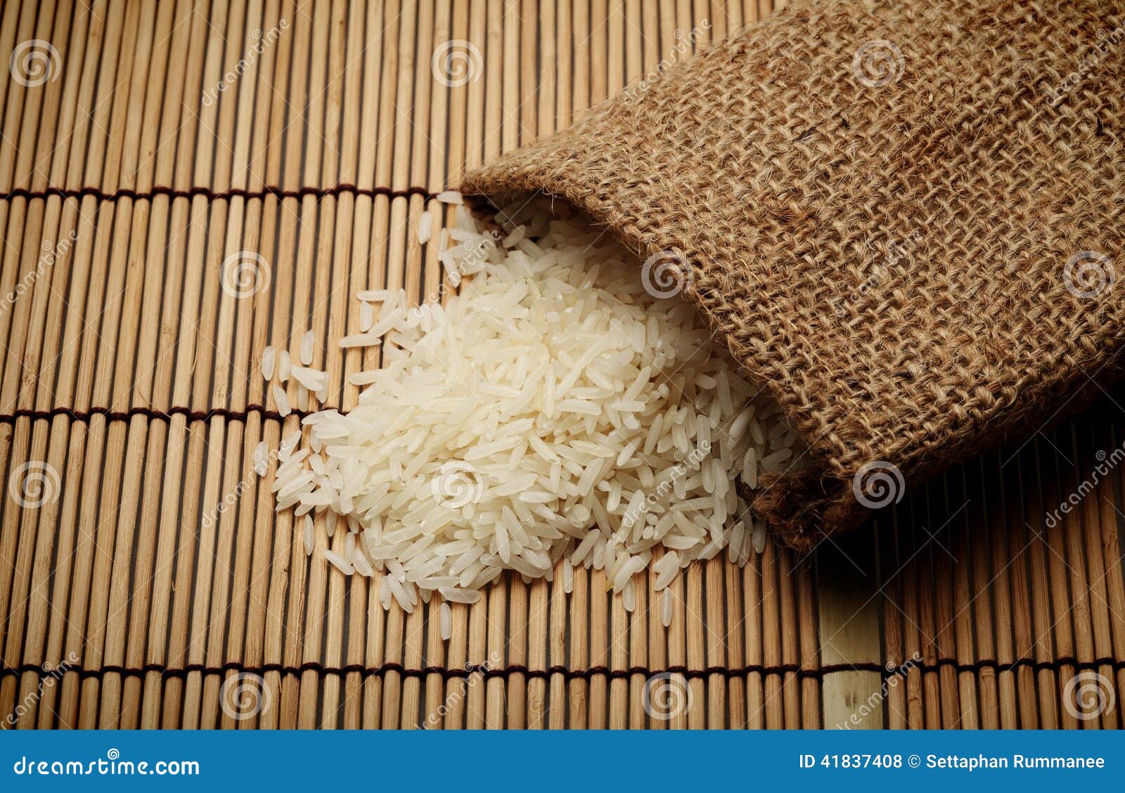 White Uncooked Rice In Small Sack Stock Photography | CartoonDealer.com ...
