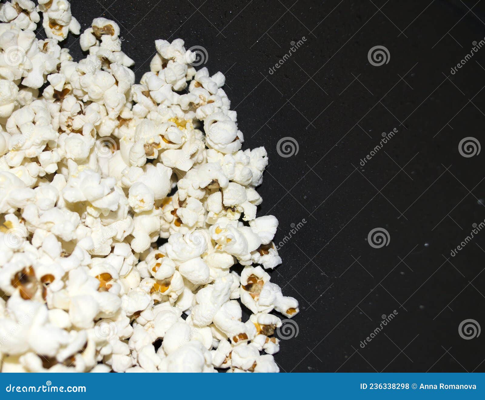 White Uncovered Popcorn Grains Close-up in a Frying Pan Stock Photo ...