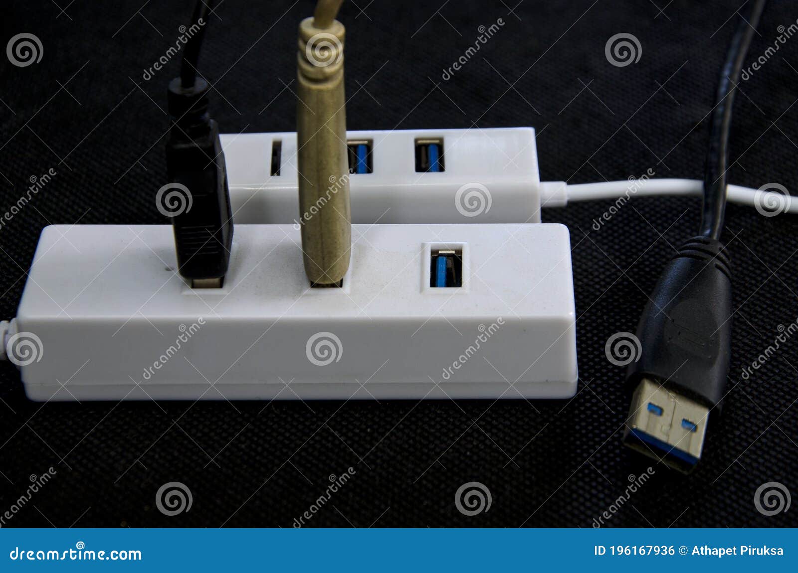 Universal Serial Bus Conector Hub and Cable Stock Photo - Image of ...