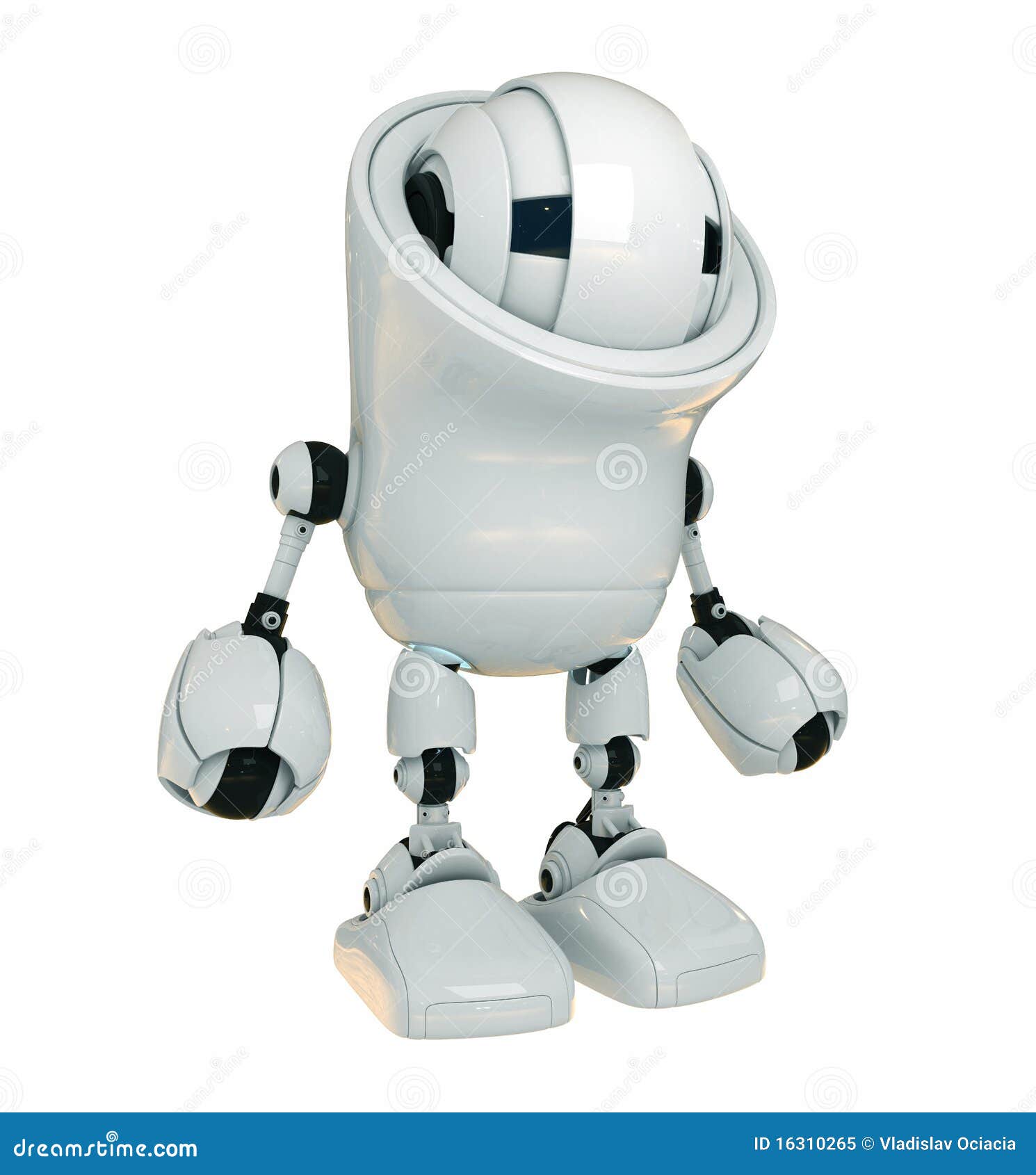 White unusual robot stock illustration. Illustration of scifi - 16310265