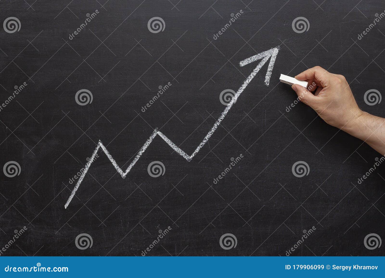 White Up Arrow on a Chalkboard. the Concept of Success Stock Image ...