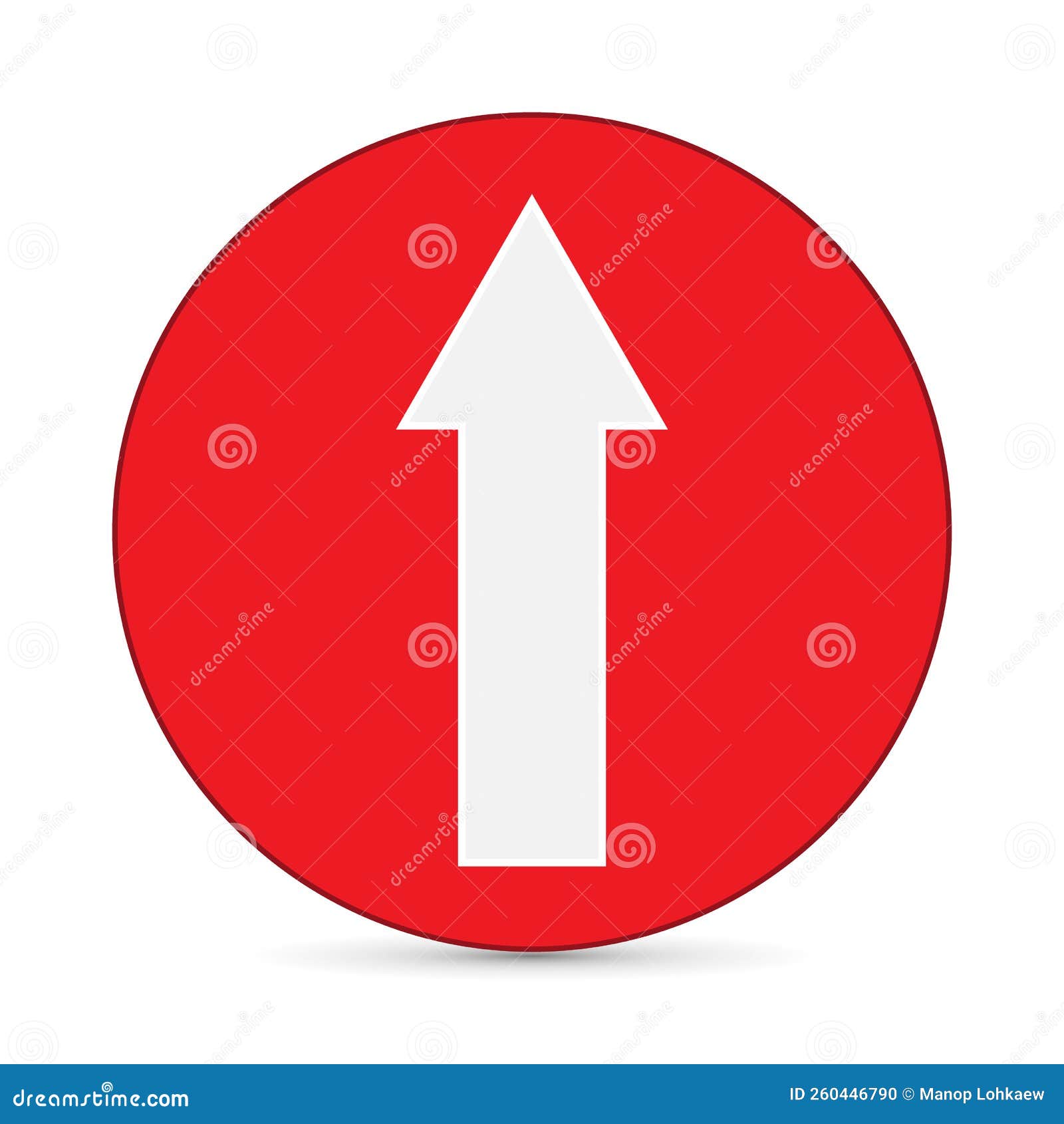 White Up Arrow on Red Circle Vector Illustration Stock Vector ...