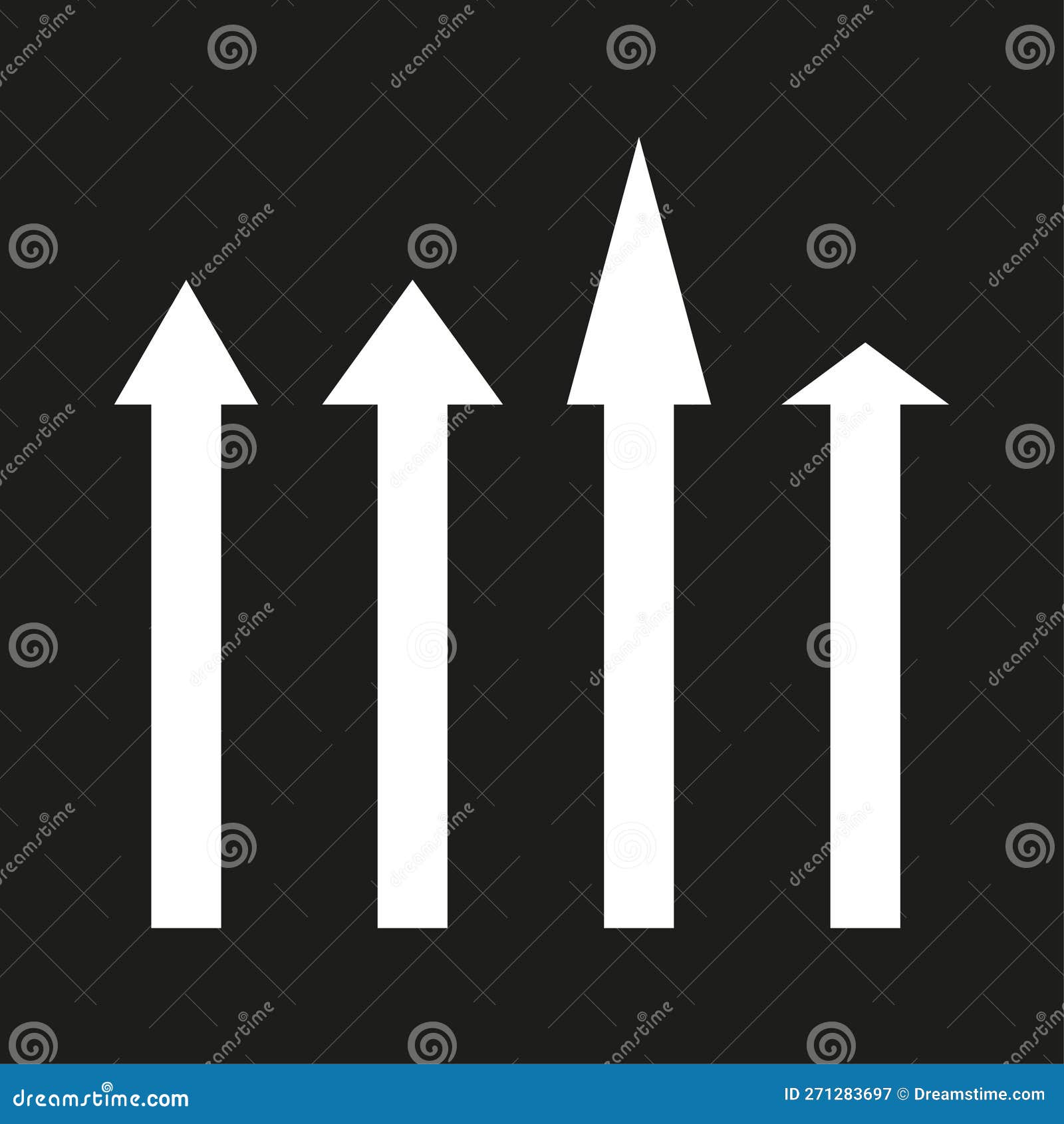 White Up Arrows on a Black Background. Vector Illustration Stock Vector ...
