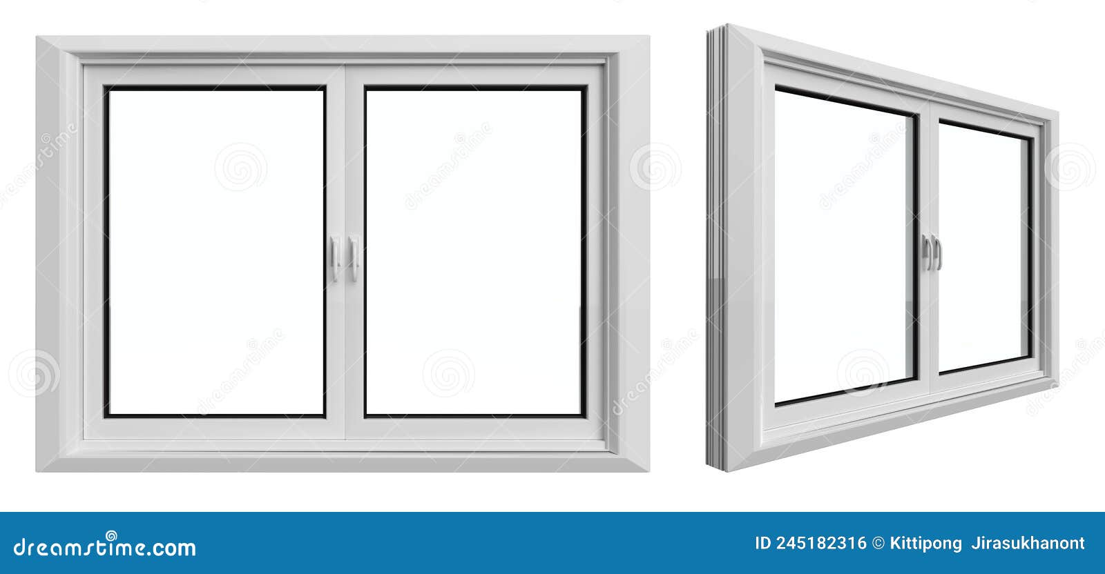 White Upvc Window Profile Frame Stock Illustration - Illustration of ...