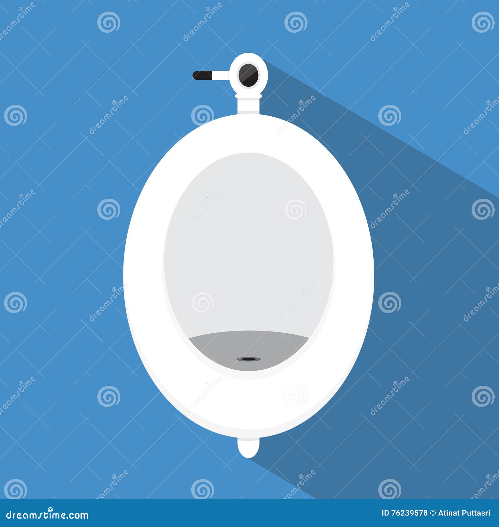 White Urinal Vector Flat Design. Stock Vector - Illustration of concept ...