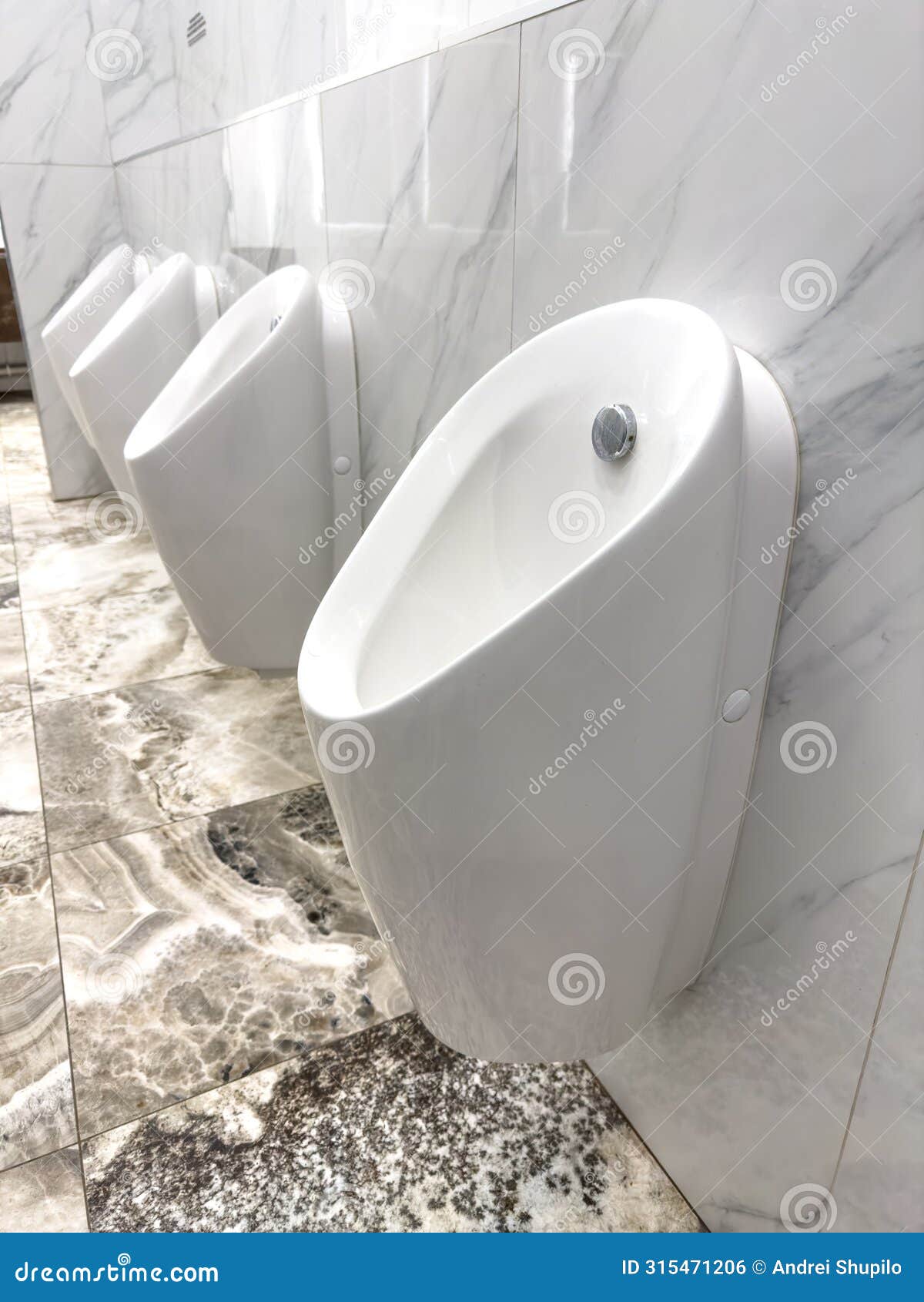 White Urinals in the Restroom Stock Photo - Image of ceramic, hygienic ...