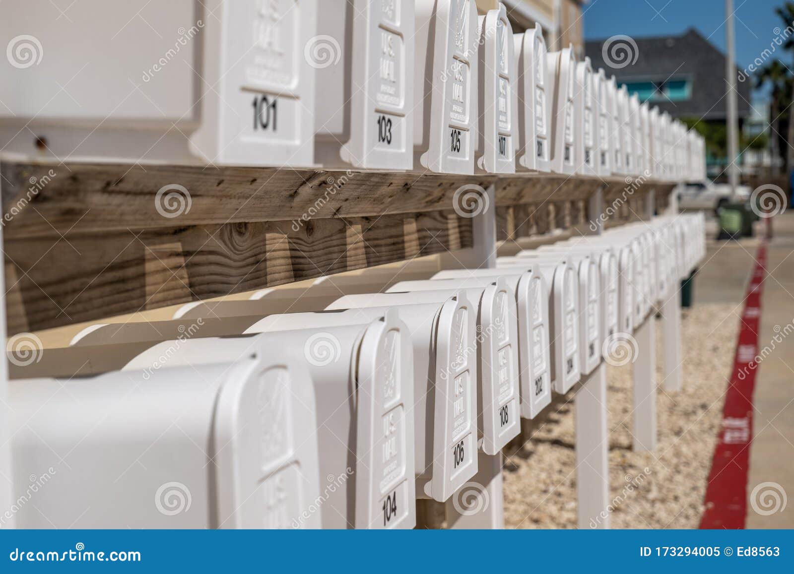White US Mailboxes in Two Rows, Closeup Stock Image - Image of delivery ...