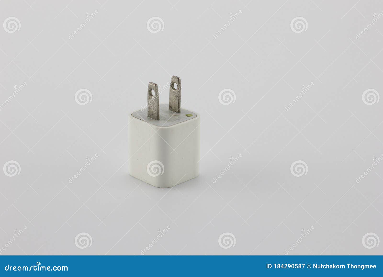 A White Usb Adapter Placed on a White Background Stock Image - Image of ...