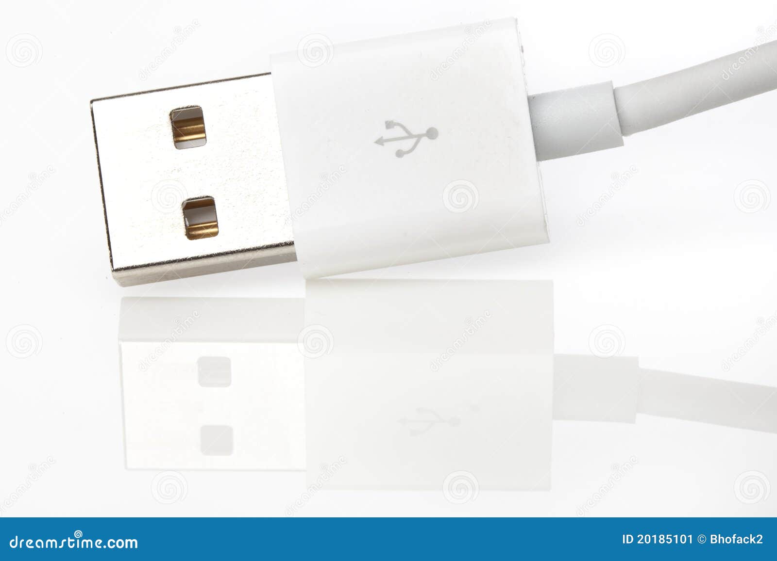 A white USB cable stock image. Image of isolated, power - 20185101