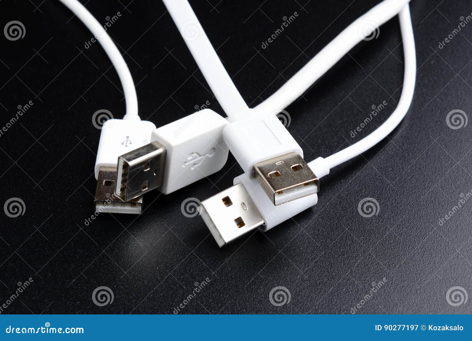 White Usb Cable on Black Background Minimal Picture Stock Image - Image ...