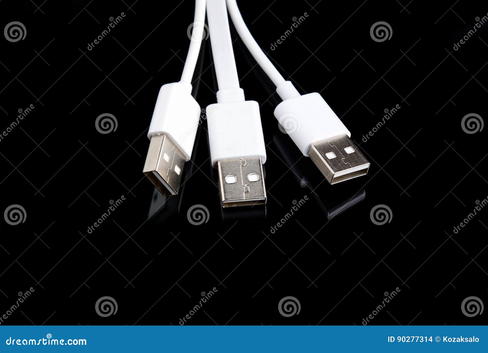 White Usb Cable on Black Background Minimal Picture Stock Photo - Image ...