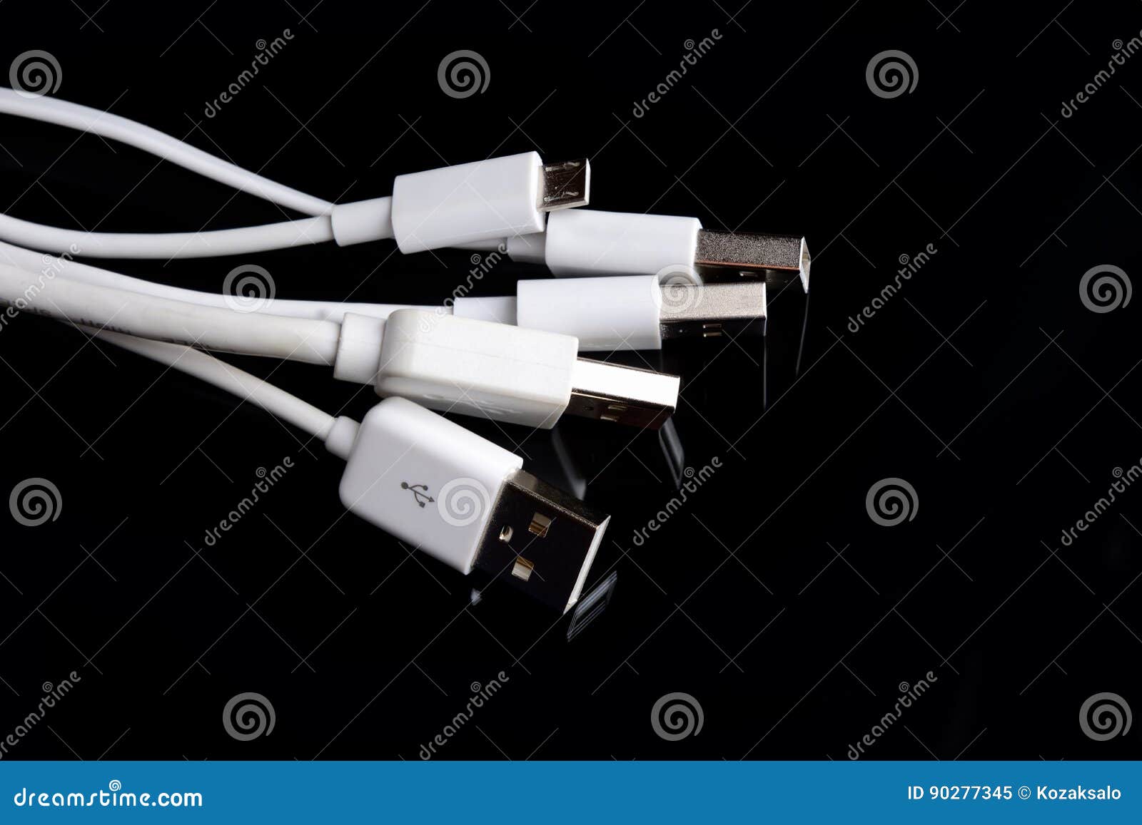 White Usb Cable on Black Background Minimal Picture Stock Image - Image ...