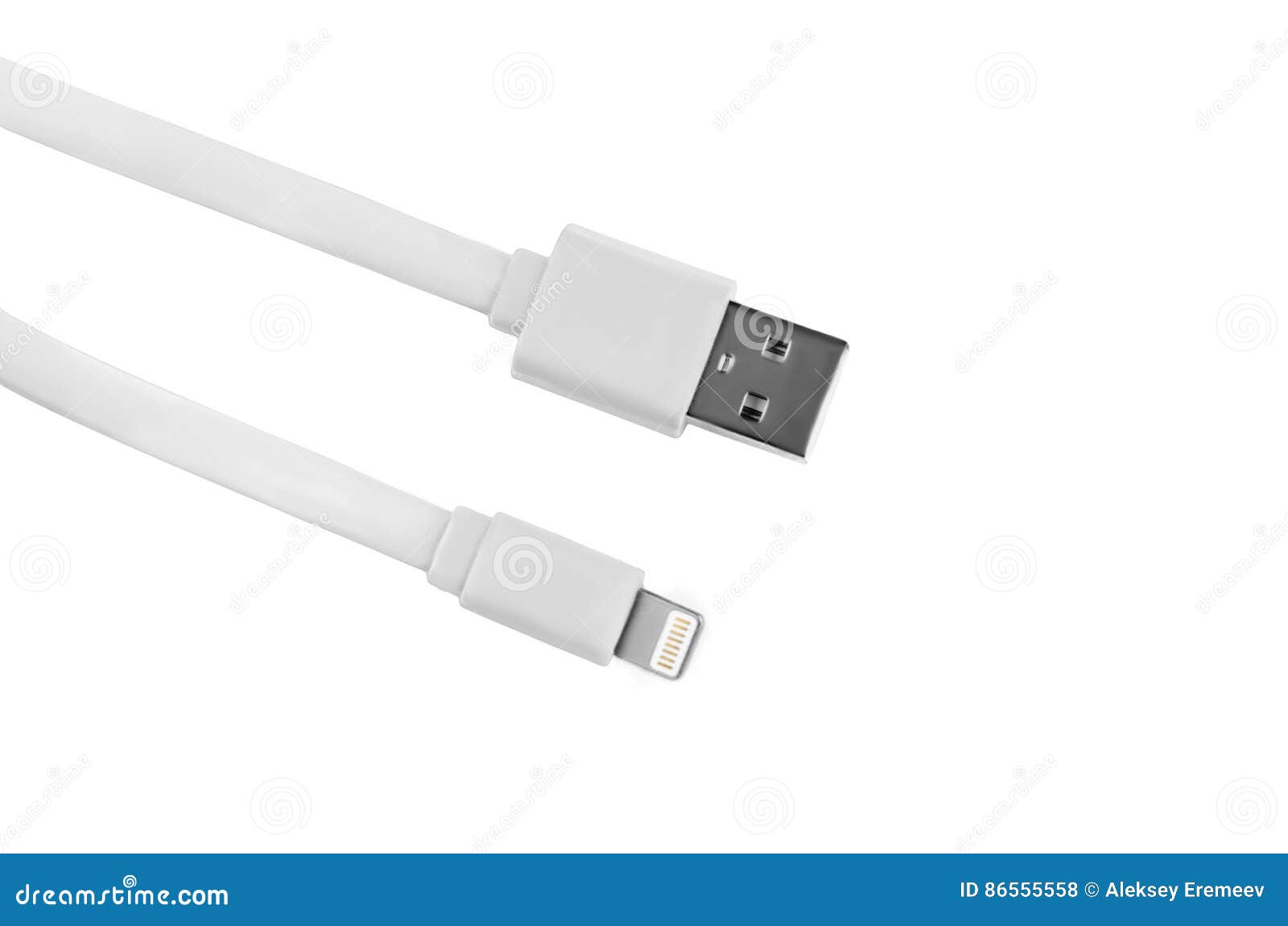 White Usb-cable for Iphone Isolated Stock Photo - Image of ipad ...