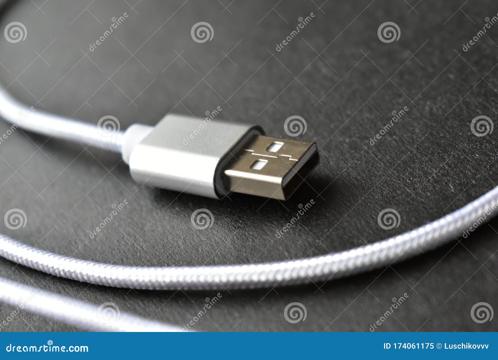 White USB 2.0 Cable for Micro USB Stock Image - Image of cord, isolated ...