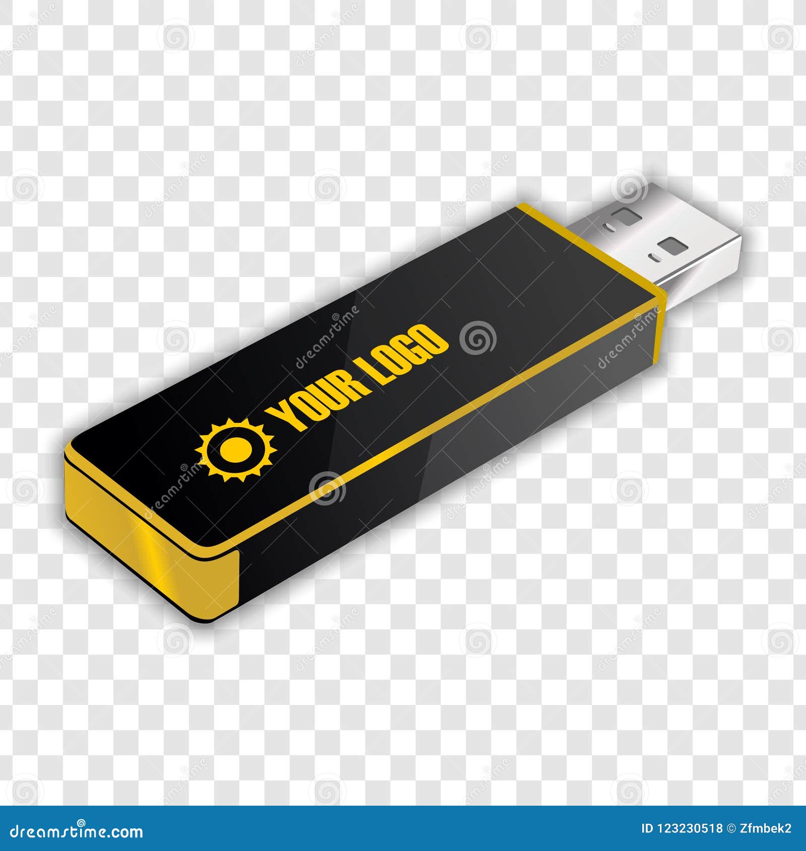 White USB Flash Drive. 3d Realistic Object Isolated on Transparent ...