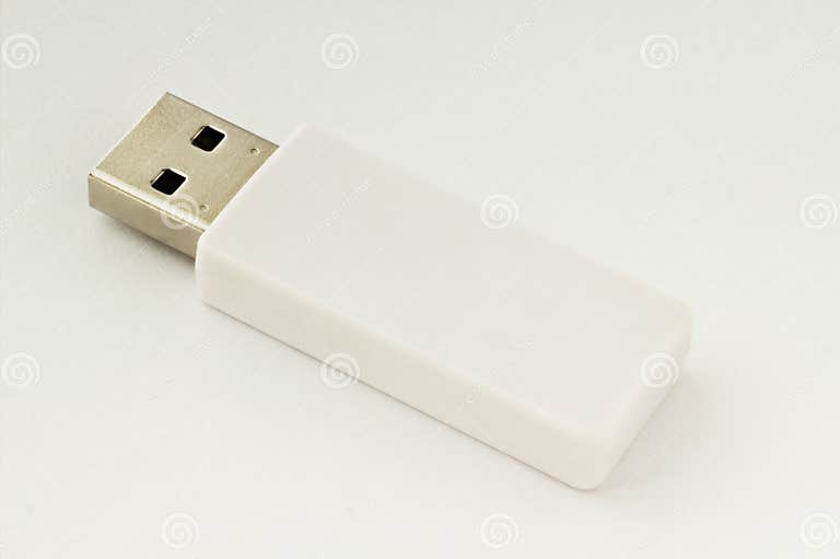 White USB Flash Drive on a White Background. Full Focus Front and Back ...