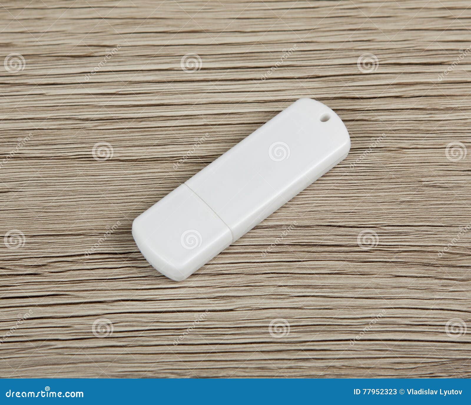 White Usb Flash Drive on Wooden Background. Stock Image - Image of ...