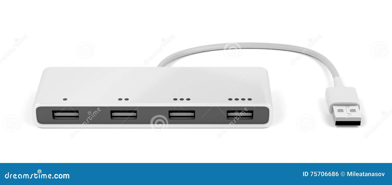 White usb hub stock illustration. Illustration of peripheral - 75706686