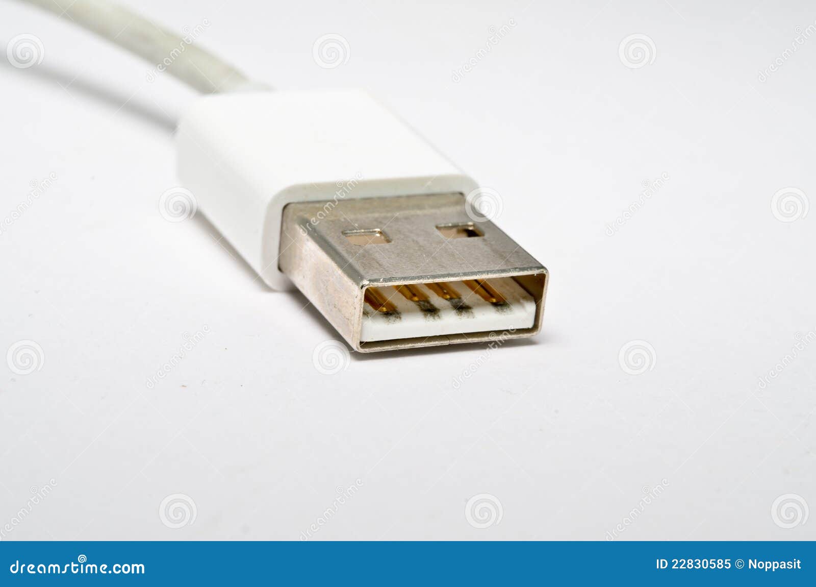 The white USB wire stock image. Image of cord, information - 22830585