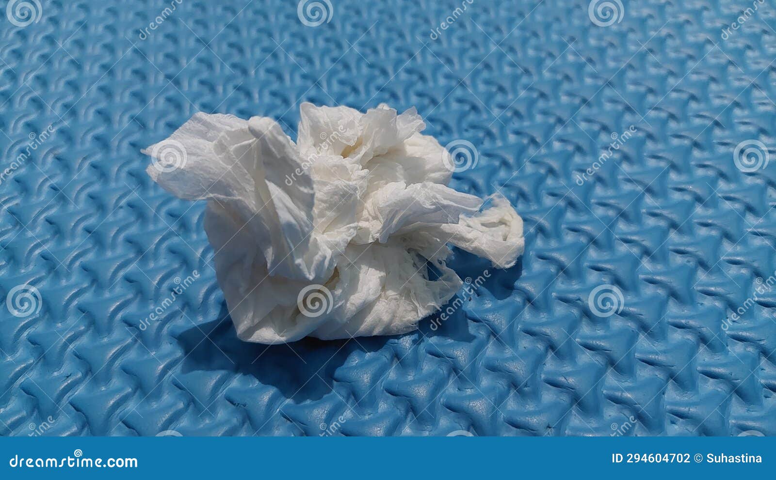 White Used Tissue on the Blue Carpet Stock Photo - Image of used, white ...