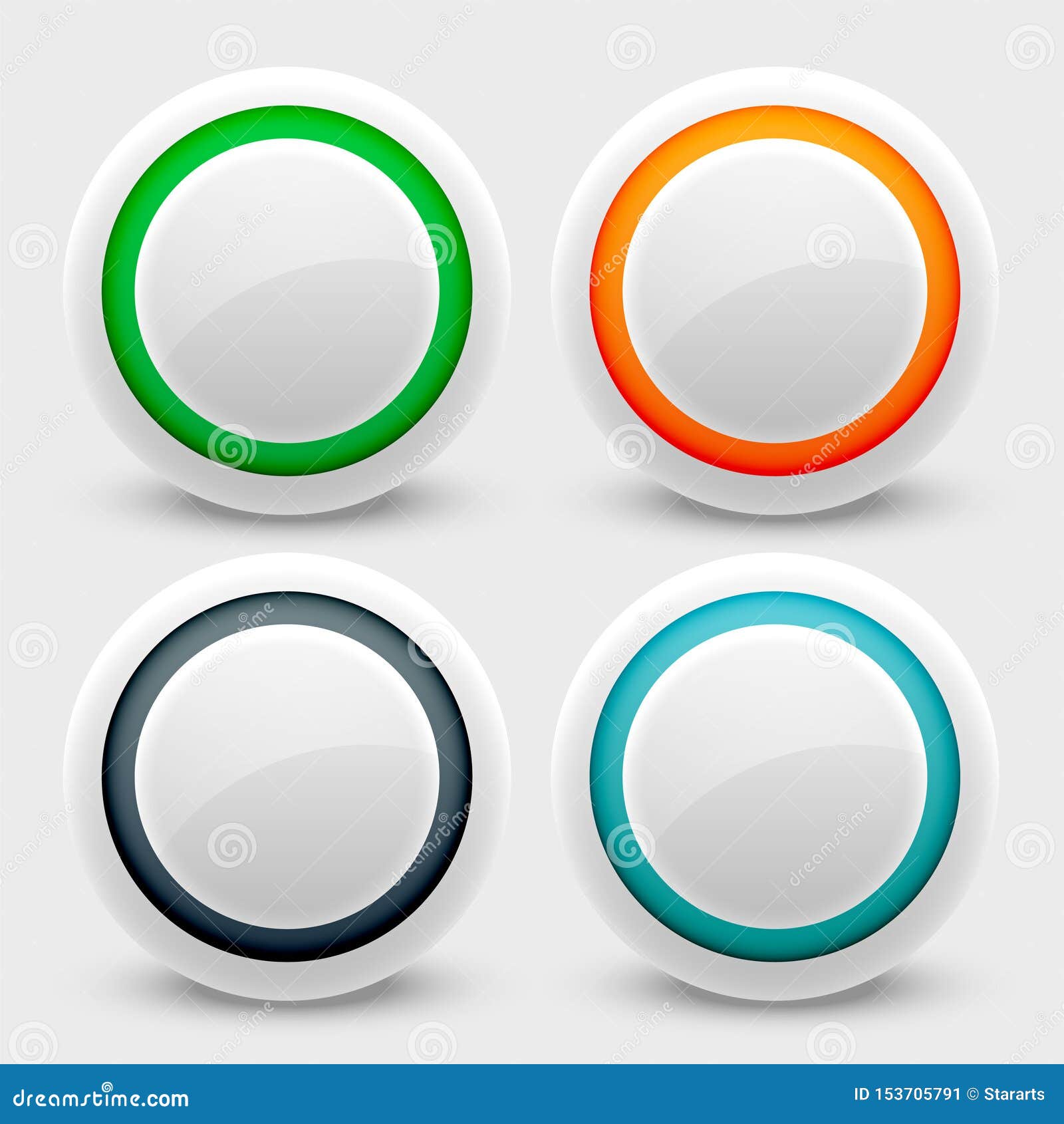 White User Interface Buttons Set Stock Vector - Illustration of vector ...