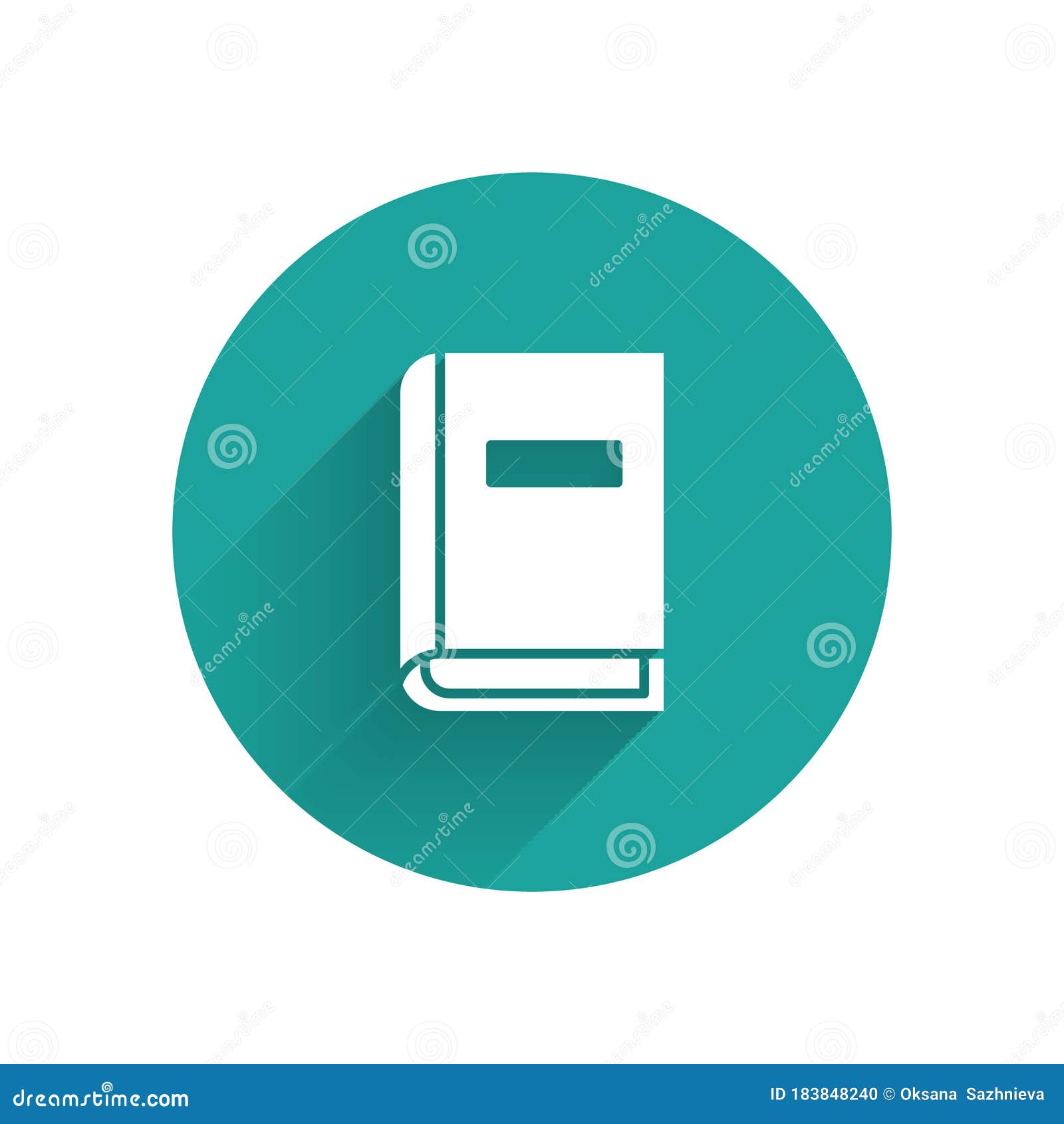 White User Manual Icon Isolated with Long Shadow. User Guide Book ...