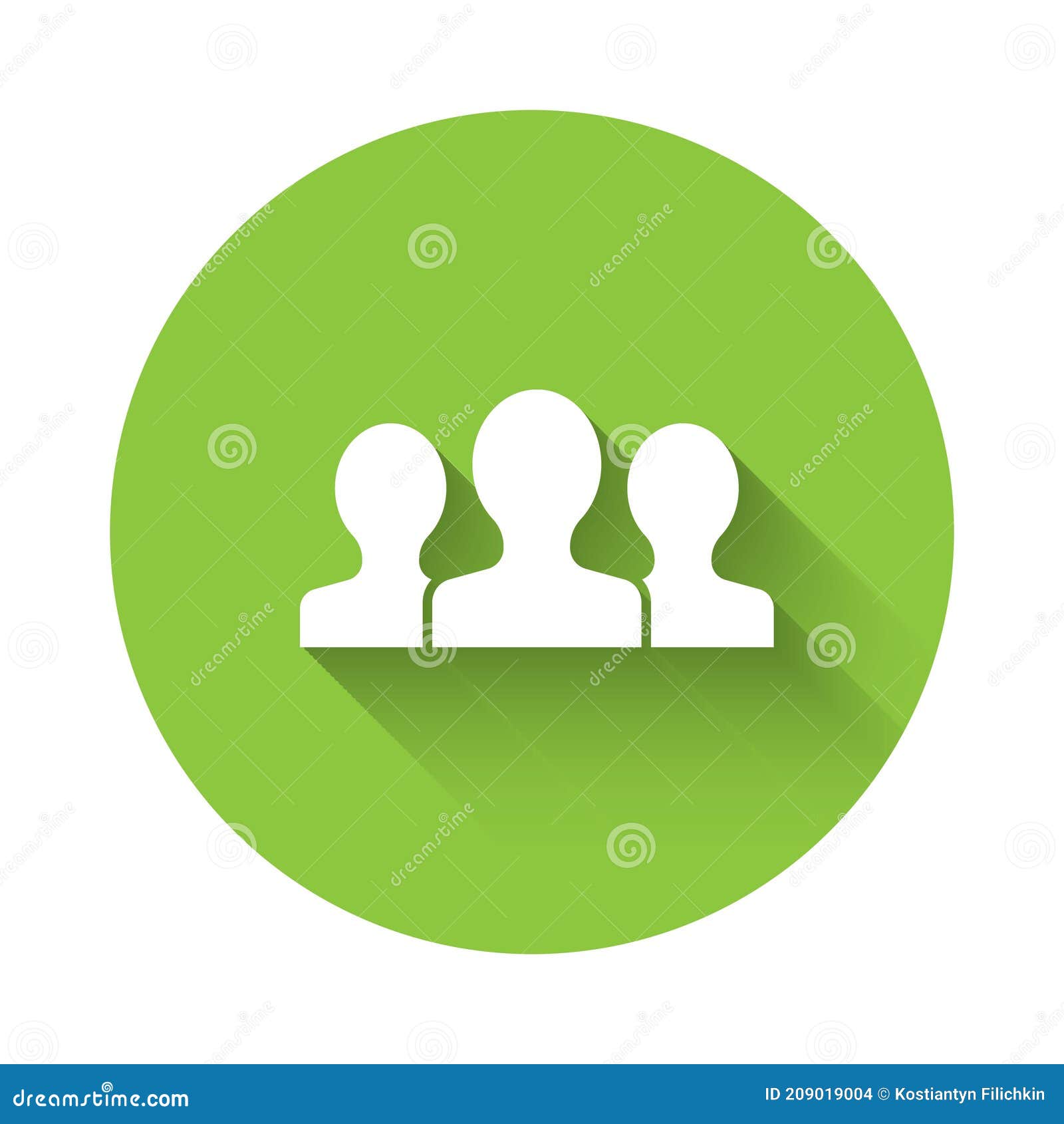 White Users Group Icon Isolated with Long Shadow. Group of People Icon ...