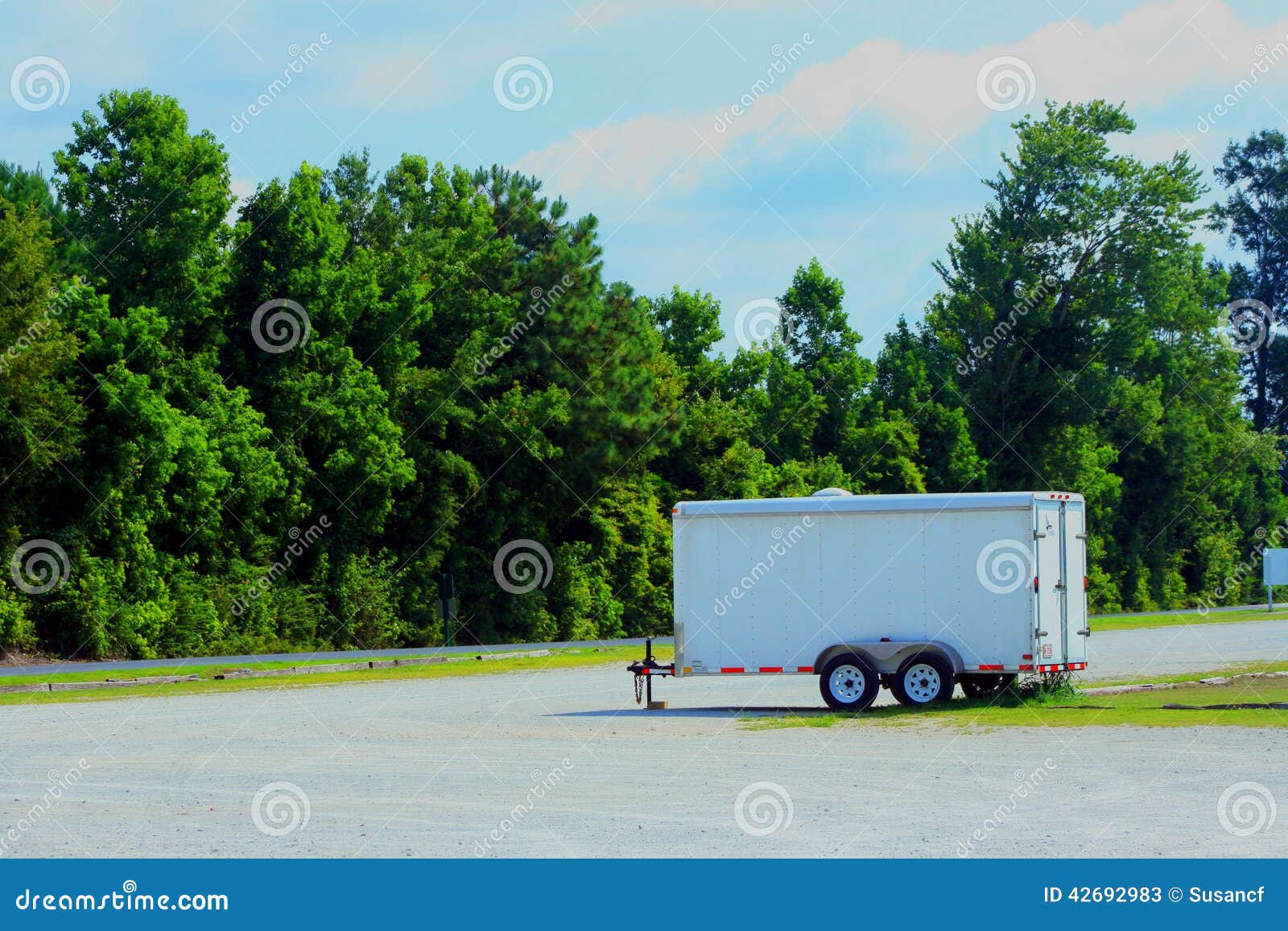 White Utility Trailer stock image. Image of yardwork - 42692983