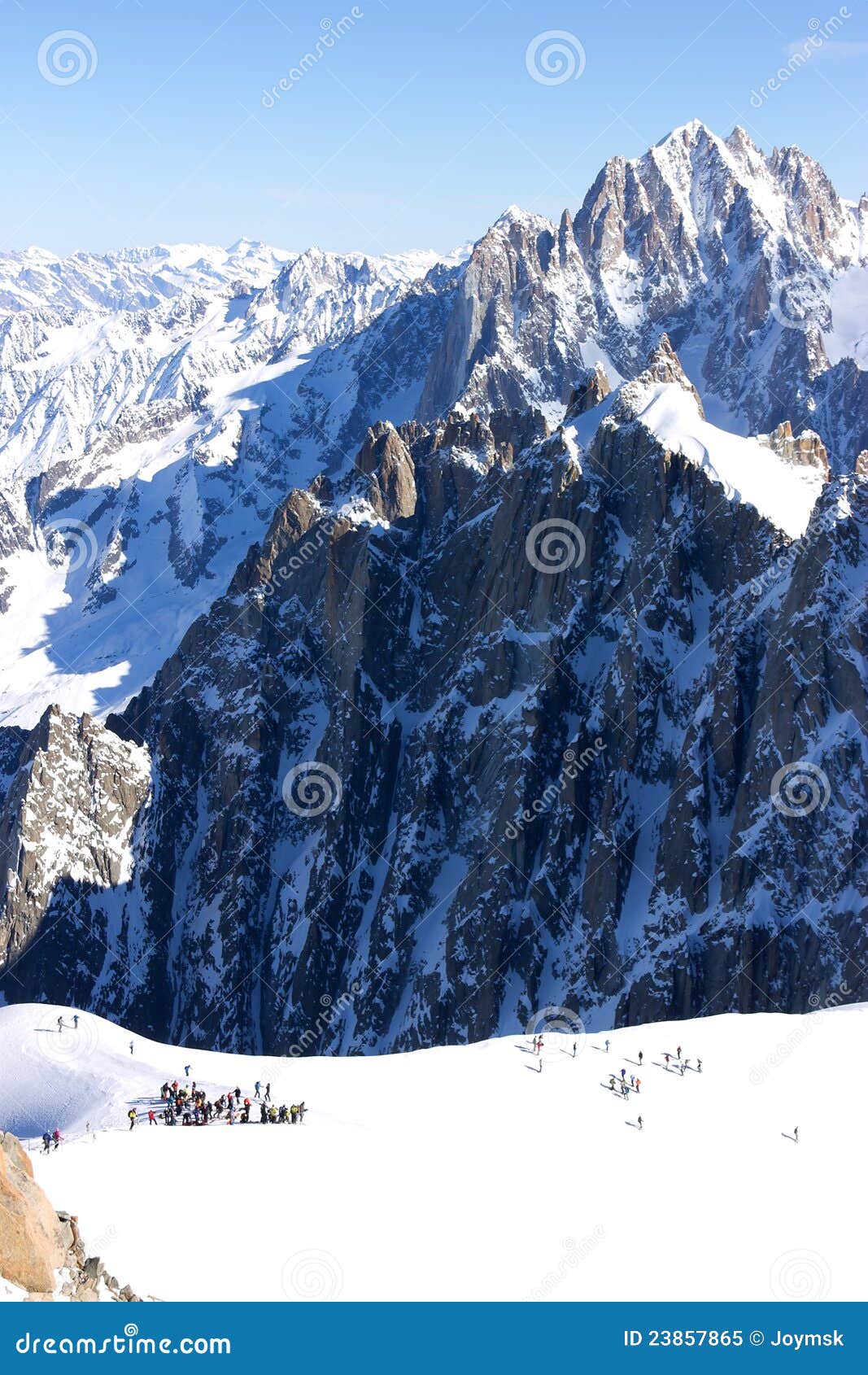 The View From Aiguille Du Midi To Col Du Brevent Stock Photography ...