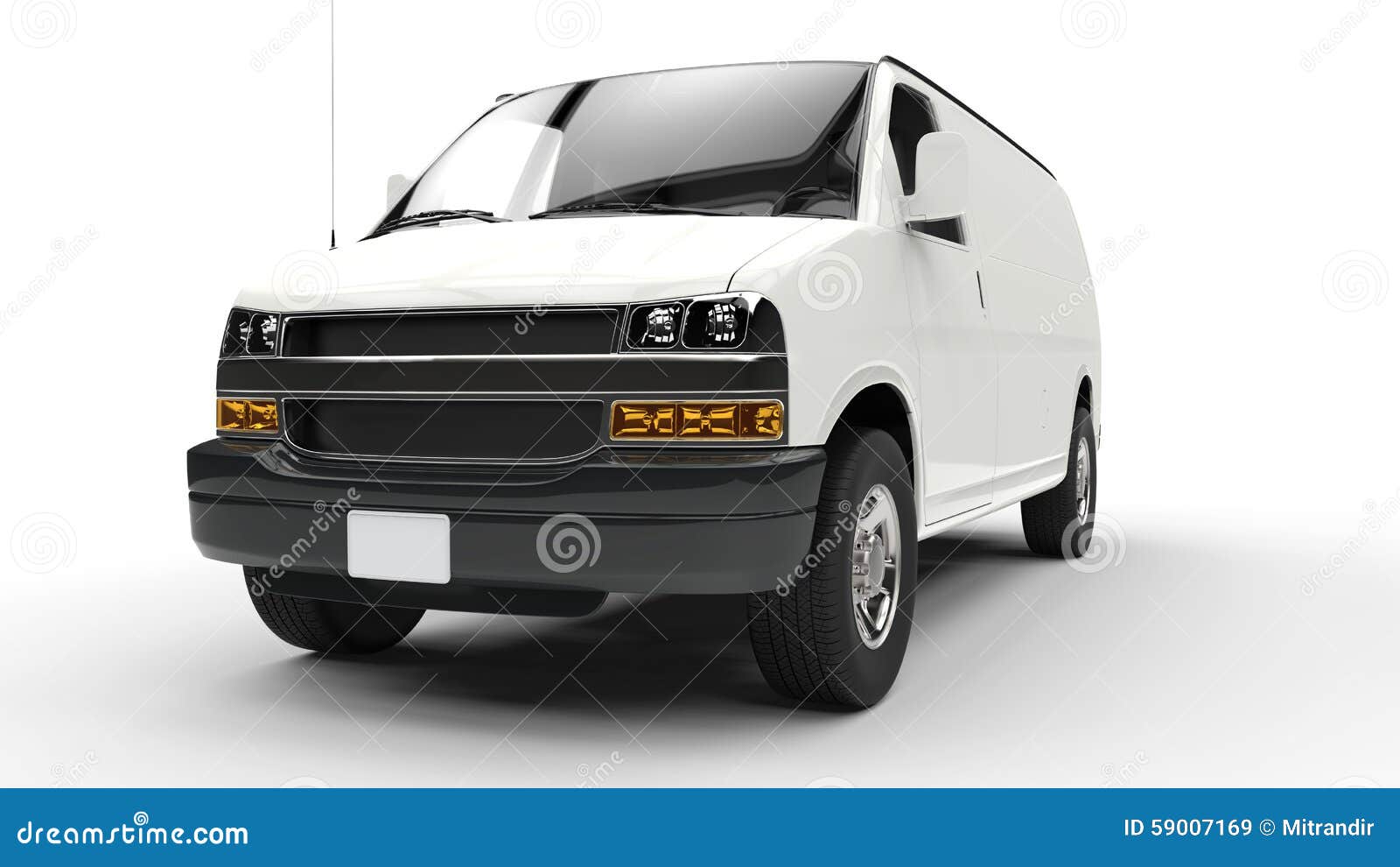 White Van Front View stock image. Image of minibus, green - 59007169