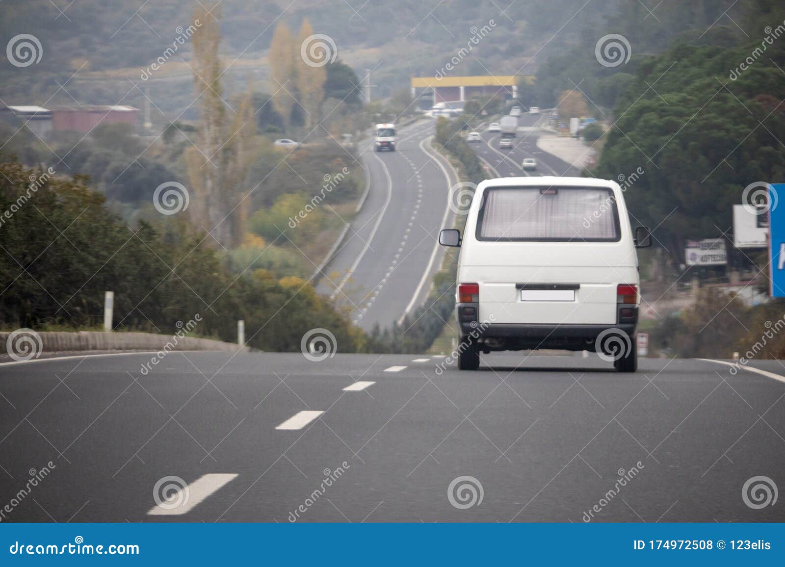 White van on highway stock photo. Image of people, public - 174972508