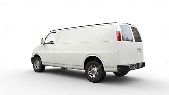 White Van - Side Back View stock image. Image of urban - 59007085