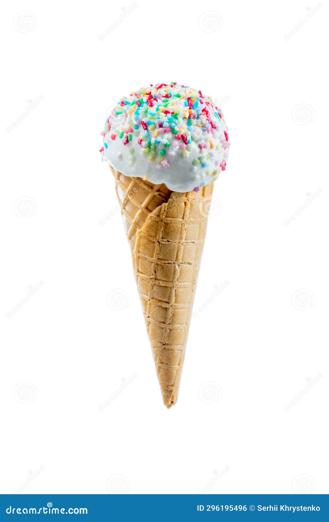 White Vanilla Ice Cream with Colored Icing Stock Photo - Image of ...