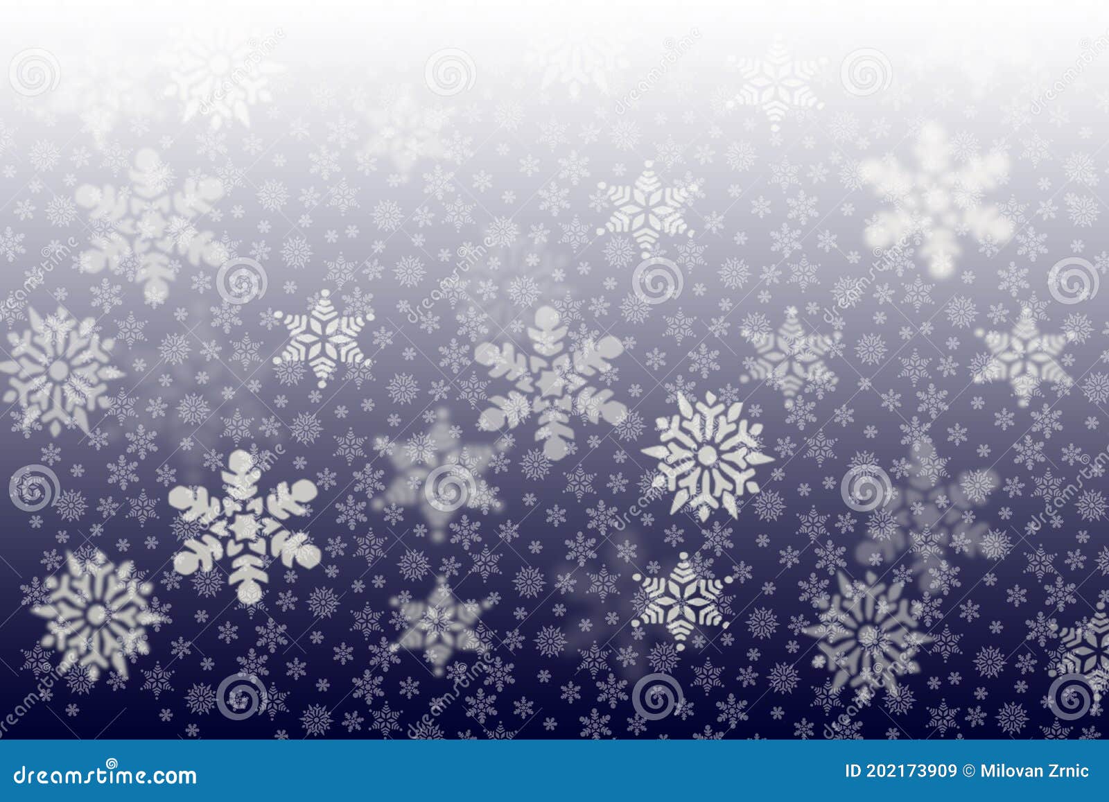 White Various Snowflakes on Blue Faded Background, Wallpaper Stock ...