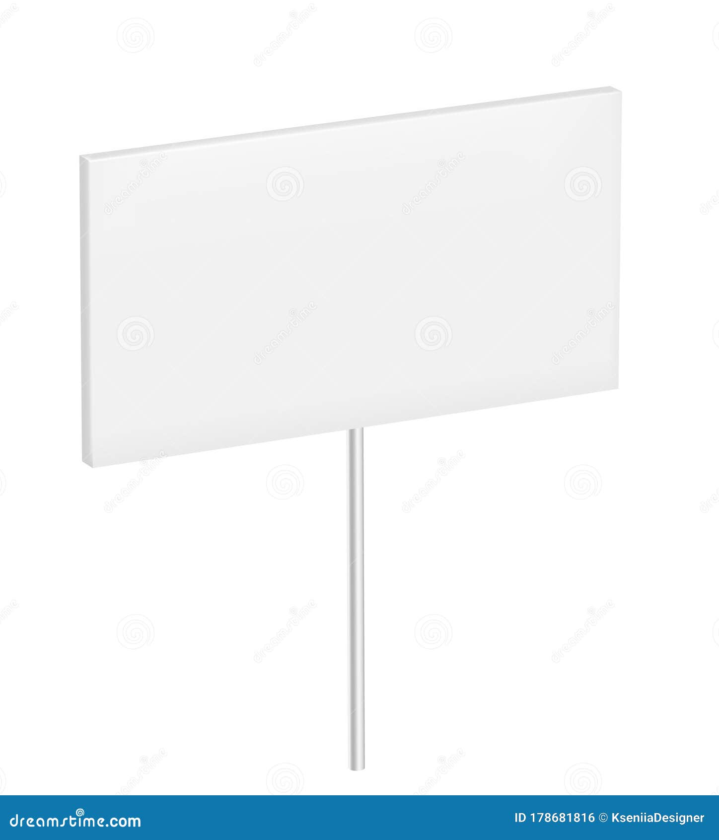 White Vector Banner on Stick Stock Vector - Illustration of square ...