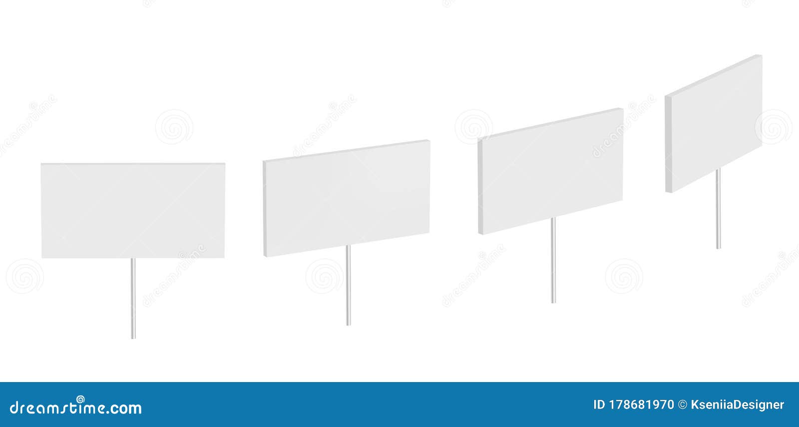 White Vector Banner on Stick Stock Vector - Illustration of information ...