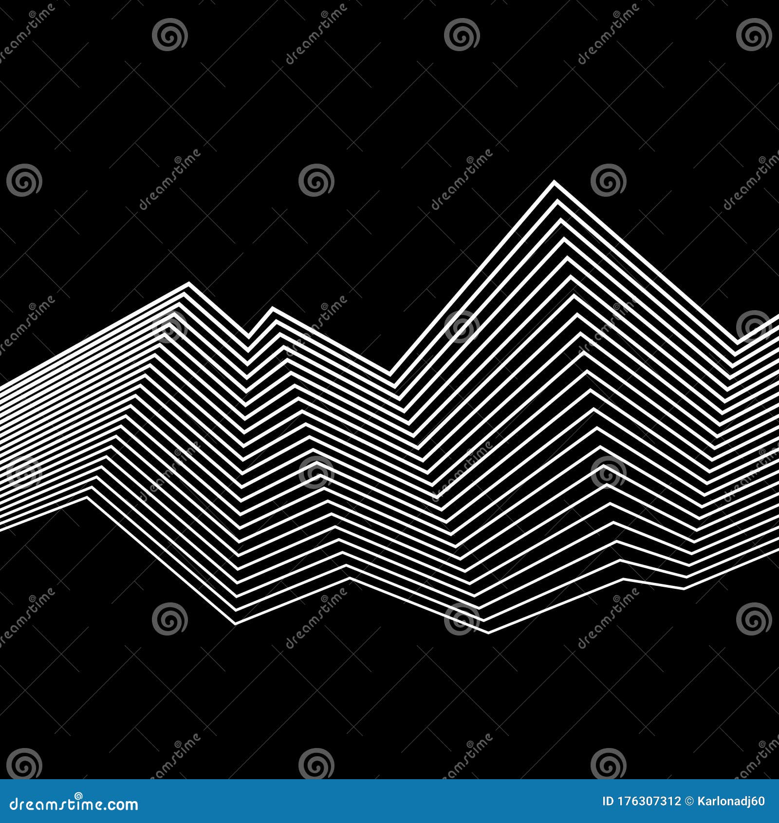 White Vector Distorted Lines on a Black Background Stock Vector ...