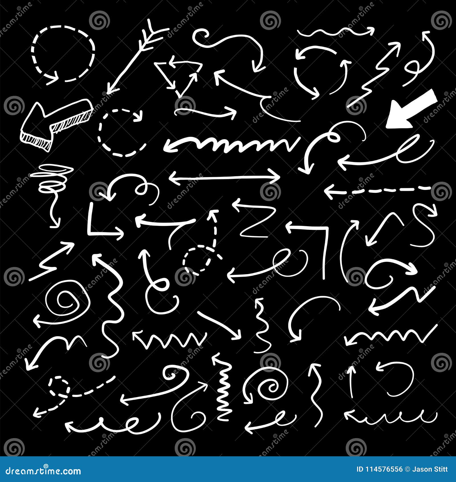White Vector Doodle Arrows stock vector. Illustration of scribble ...