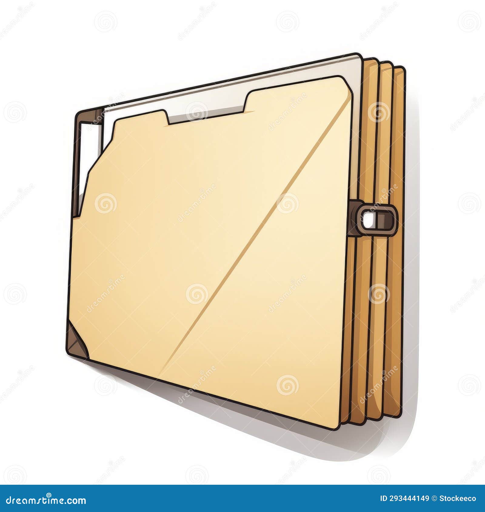 Minimalist 2d Game Art: File Folder on White Background Stock ...