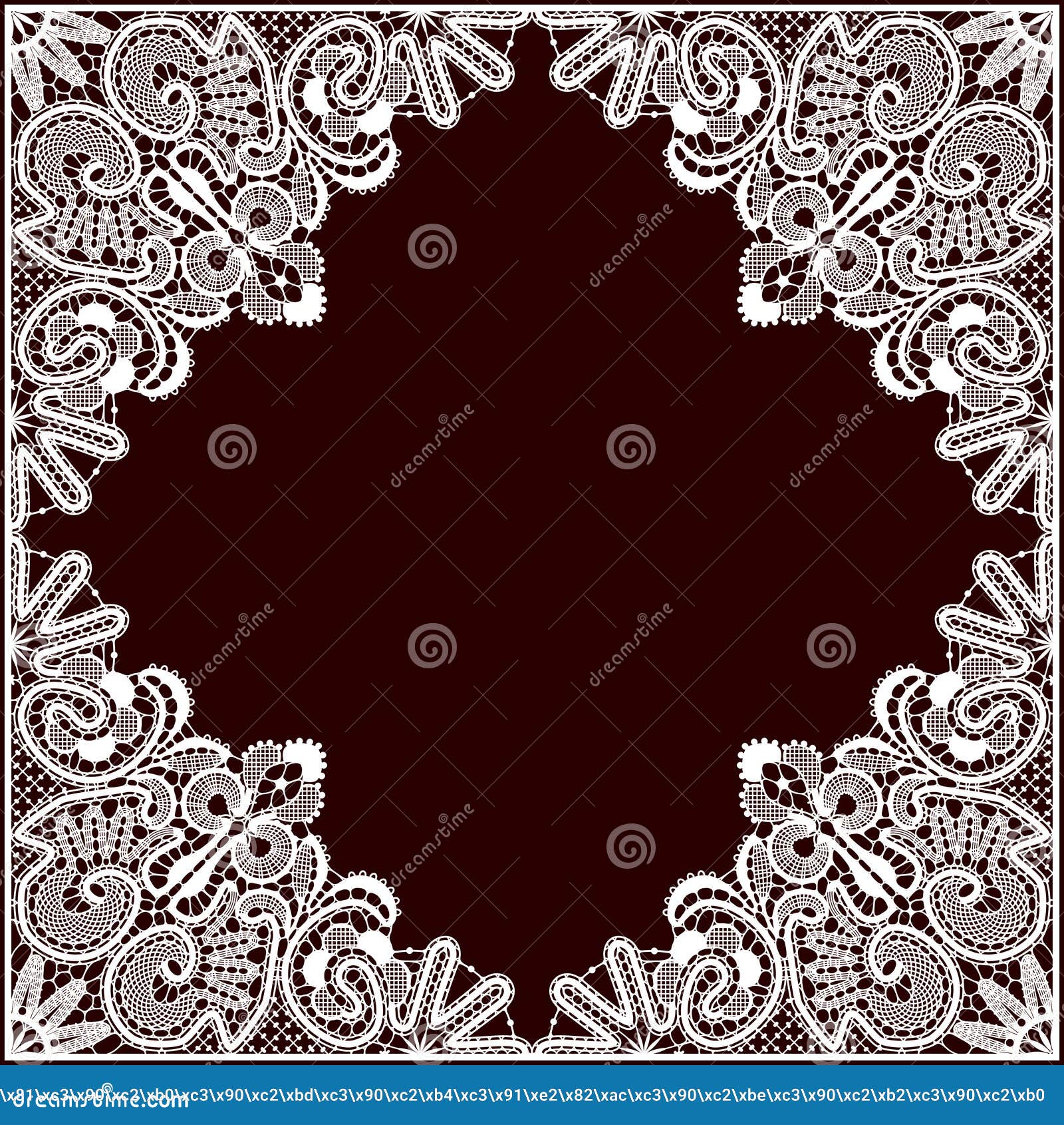 White Vector Lace Doily Frame Stock Vector - Illustration of needlework ...