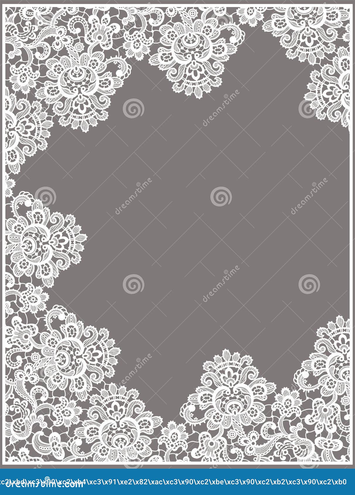 White Vector Lace. Rectangle Frame Stock Vector - Illustration of clip ...